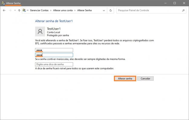 Como alterar a senha da conta de usuário local no Windows 10 - WinNotas ...