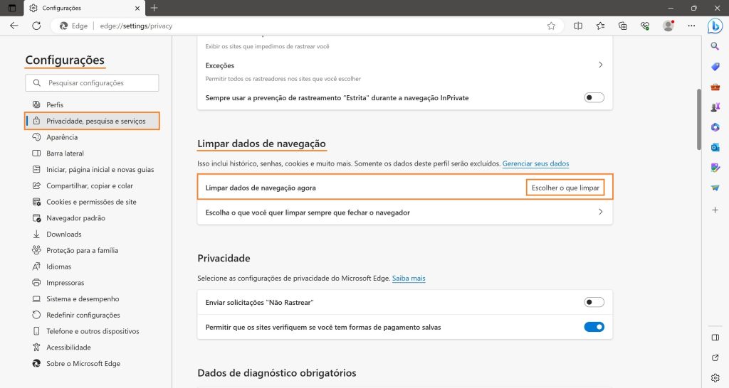 Como limpar o cache do Microsoft Edge - WinNotas.com.br