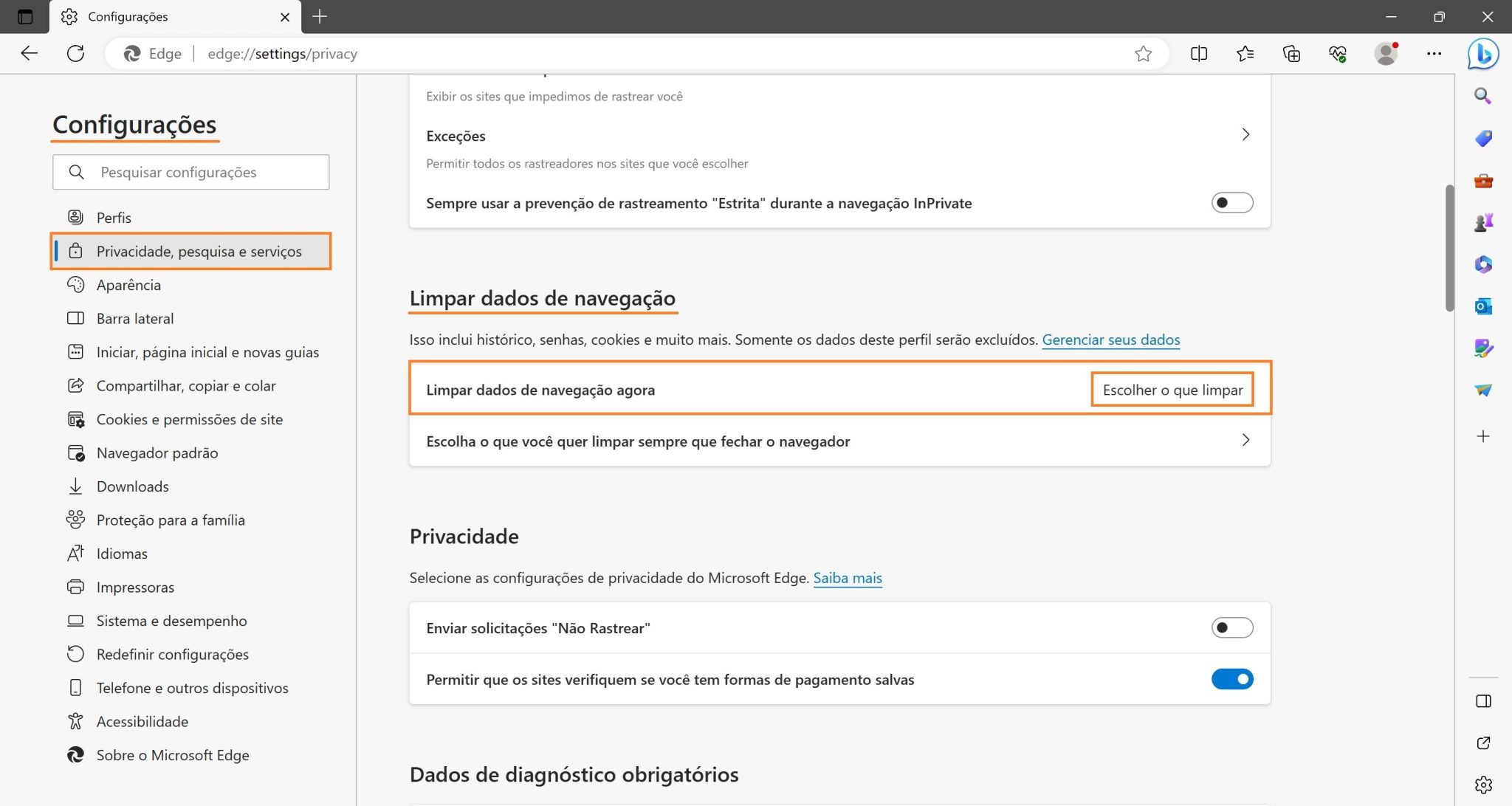 Como limpar o cache do Microsoft Edge - WinNotas.com.br Como limpar o cache do Microsoft Edge - WinNotas.com.br