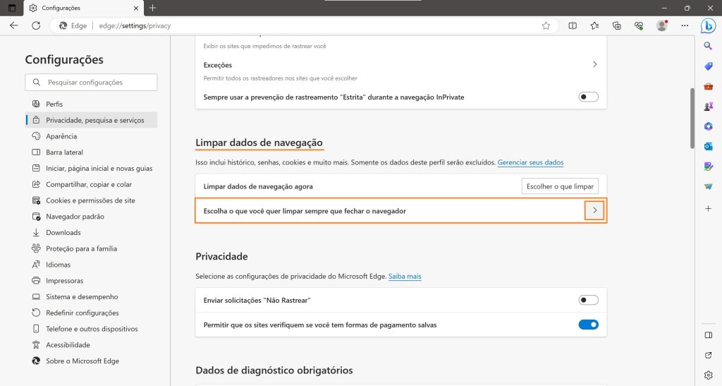 Como limpar o cache do Microsoft Edge - WinNotas.com.br