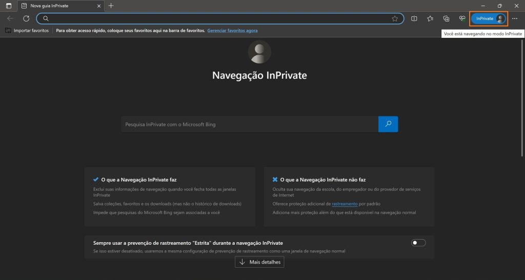 Como usar Microsoft Edge no modo privado (Navegação InPrivate ...