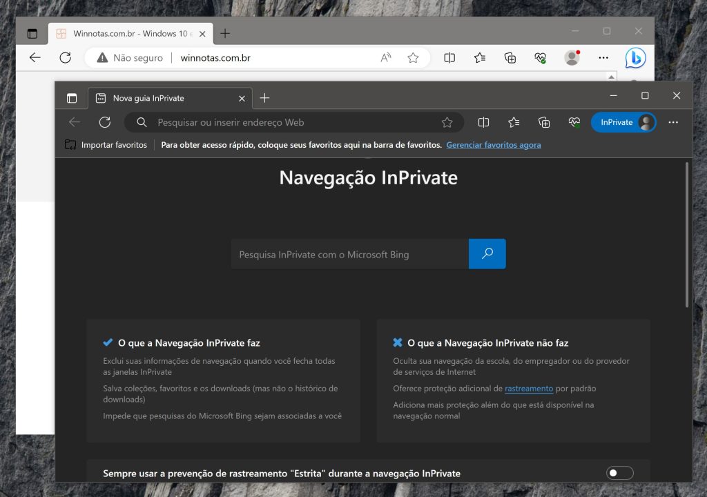 Como usar Microsoft Edge no modo privado (Navegação InPrivate ...