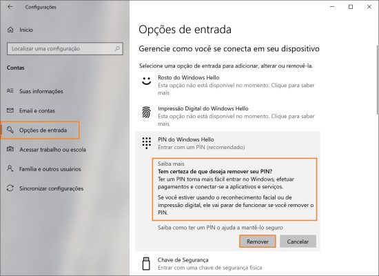 Como definir/alterar o PIN na conta do Windows 10 - WinNotas.com.br