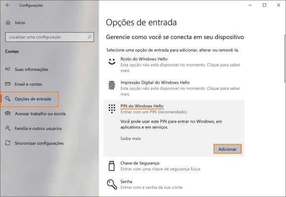 Como definir/alterar o PIN na conta do Windows 10 - WinNotas.com.br